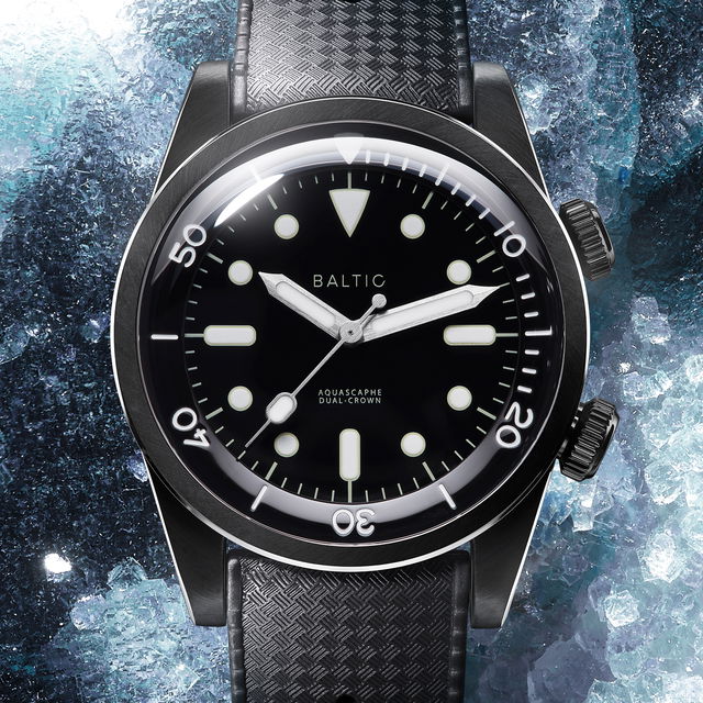 Aquascaphe Dual-Crown PVD Black - Baltic Watches