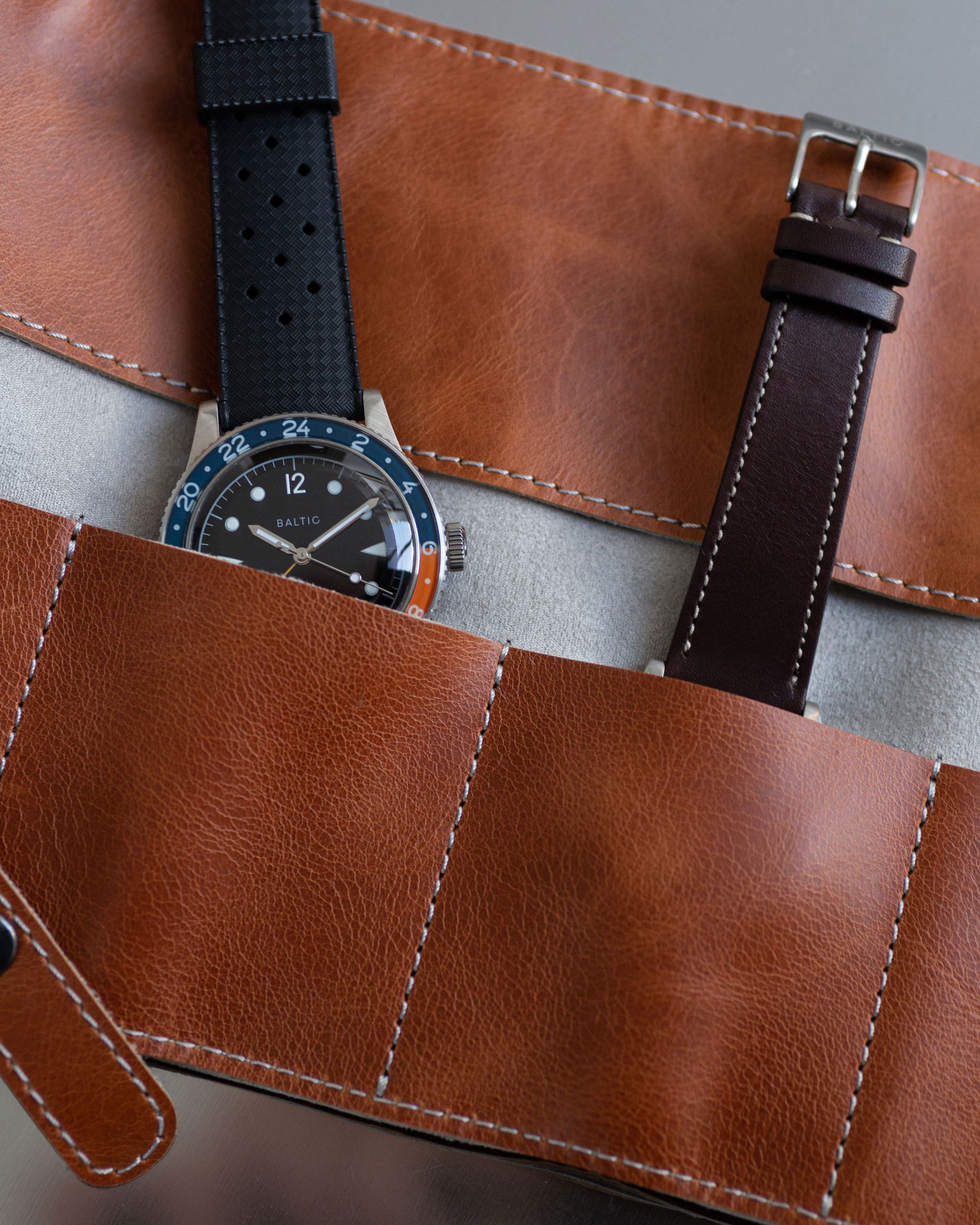 Watch Roll - 6 Watches - Kaki - Baltic Watches