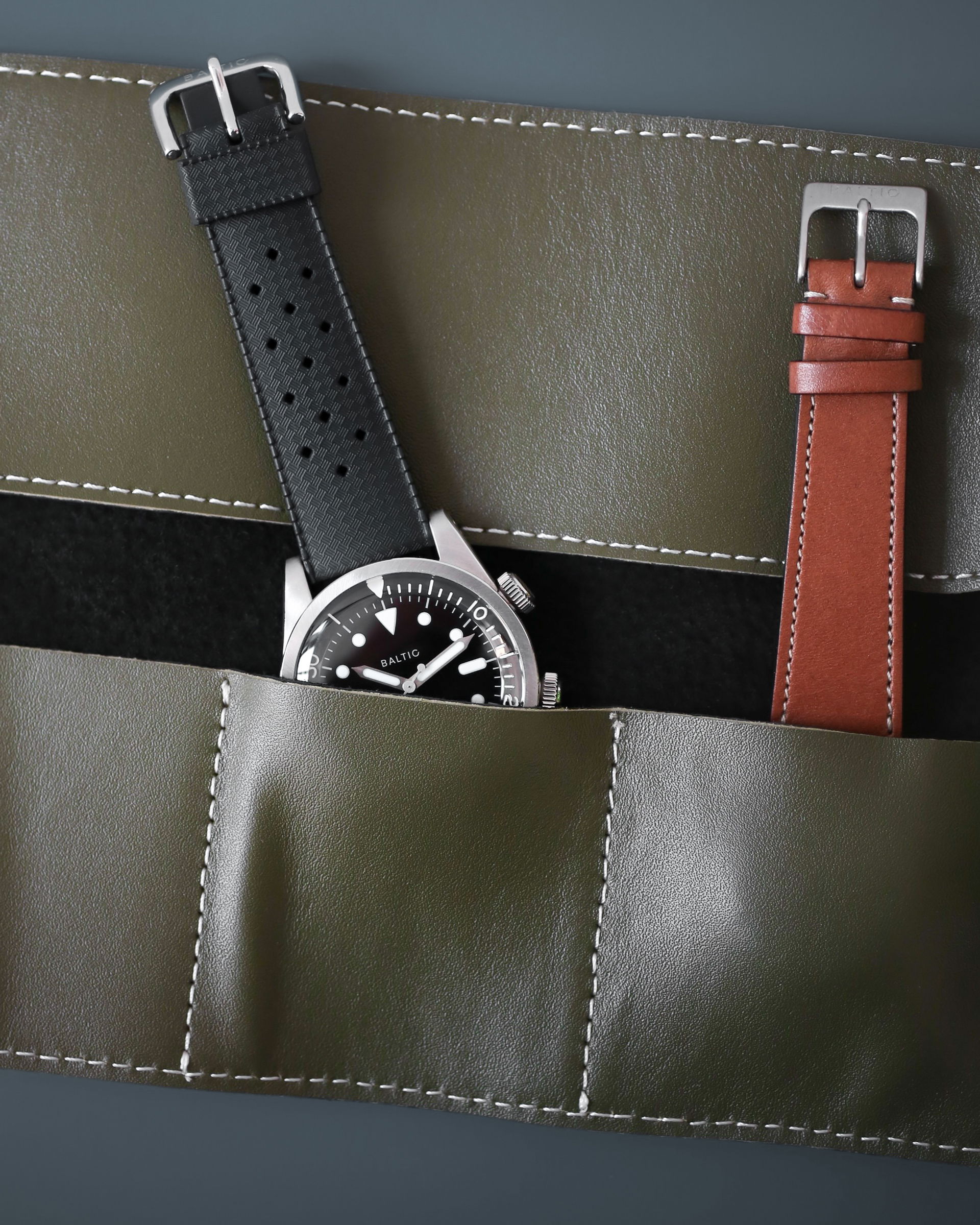 Watch Roll - 6 Watches - Kaki - Baltic Watches